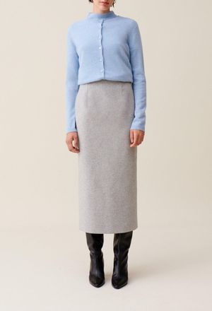 Claudie Pierlot Jupe crayon taille haute gris clair