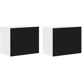 vidaXL Küchenwandschrank 2 pcs Schwarz 50 x 31 x 40 cm Holzwerkstoff vidaXL