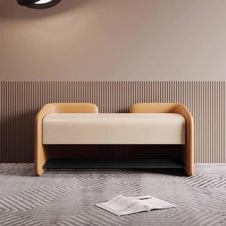 Generic Schuhbank Mit Lederkissen, 2-stufige Aufbewahrungsbank, Eingangsbank Mit Vergoldetem Sockel, Schuh-Organizer for Wohnzimmer, Schlafzimmer, Flur, Orang