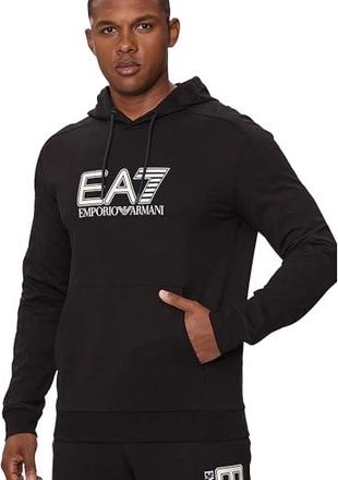 Emporio Armani Emporio Armani Visibility Sweat à capuche en coton brodé aigles Noir, Noir, XL