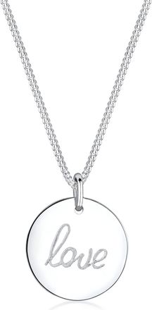 Elli Halskette Damen Love Anh&auml;nger Liebe Schriftzug Wording Trend in 925 Sterling Silber