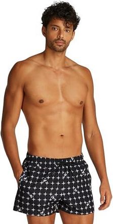 Calvin Klein Slip de Bain Homme Short Drawstring-Print avec Cordon de Serrage, Multicolore (Diffused Logo Grid Black AOP), L