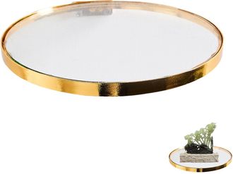 Generico Wanddekoration aus Gold, an der Wand montiert, schwebende Regale aus Metall, Badezimmerregal aus schwarzem geh&auml;rtetem Glas, Blumenverzierungen, Techno