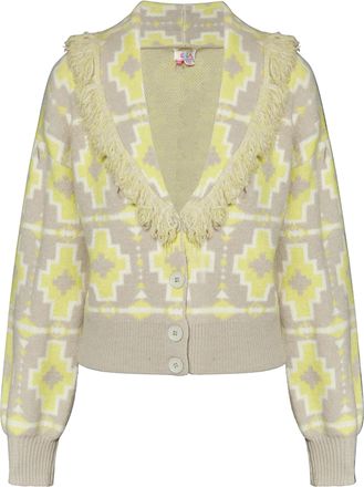 Izia Strickjacke Damen GRAU LIMETTE WEISS