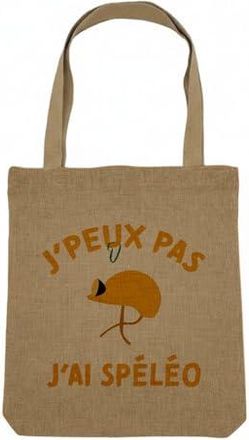 Fabulous Sac Shopping Tote Bag Aspect Lin - JPeux Pas Jai Sp&eacute;l&eacute;o D&eacute;couverte Grotte Caverne Sp&eacute;l&eacute;ologie - Sac de Courses Toile Epaisse 360g Beige Naturel Cabas 