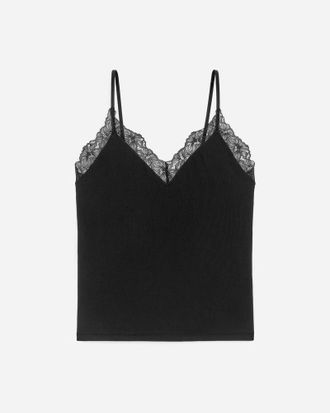 Arket Tr&auml;gertop Mit Spitze -Schwarz