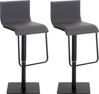 Clp 2er Set Barhocker Limon Kunstlederbezug grau schwarz