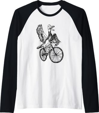 Seembo Duck Cycling Fahrrad Lustig Bird Biking Biker Reitrad Raglan