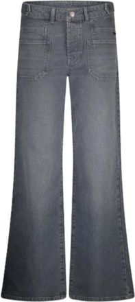 Summum Femme, Jeans, Gris, Taille: 42 FR Jean Denim Gris Jambe Large Droite