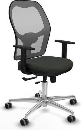 Piqueras y Crespo Schreibtischstuhl mit schwarzen Armlehnen, h&ouml;henverstellbare Lendenwirbelst&uuml;tze, ausgestattet mit Syncro/Traslack und eingespritztem Schaumstoff, Roll