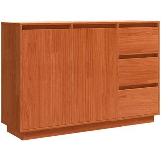 vidaXL Sideboard Braun 111 x 34 x 75 cm Massivholz Kiefer Vidaxl