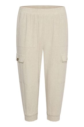 Kaffe Damen Kaliny Capri Casual Pants, Light Sand Linen, 38