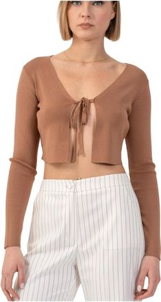 Kocca Femme, Pulls, Brun, Taille: 40 FR Haut Court Chic &agrave; Manches Longues