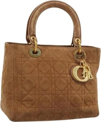 Dior Sac &agrave; main en daim Pre-owned - Femme - Pre-owned - Brun - Taille: ONE Size