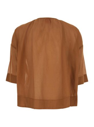 Merci Womens Blouse Brown Fabric Blouses Shirt