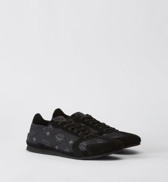 MCM Sneaker Federlite aus Nylon und Veloursleder BLACK NYLON