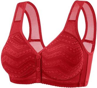 Generic Soutien-gorge sans fil pour femme avec couverture compl&egrave;te et fonction de correction contre les seins suspendus H et M V&ecirc;tements pour femme, rouge, 46