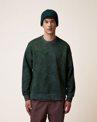 Faguo Sweat col rond vert fonc&eacute; recycl&eacute;