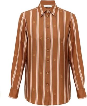 Zimmermann Femme, Blouses et Chemises, Brun, Taille: 38 FR Emblem Relaxed Shirt
