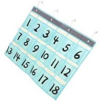 NUOBESTY T&uuml;rh&auml;nger Handytasche aus Robustem Oxford Stoff 18 F&auml;cher Wandorganizer f&uuml;r Klassenzimmer B&uuml;ro und Studentenwohnheim Handy und Zubeh&ouml;raufbewahrungstas