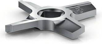 Bosch Zubehör doppelseitiges Edelstahlmesser für Fleischwolf Serie 4, spülmaschinenfest, selbstschärfend, immer die richtige Seite eingesetzt, Größe 5, MWZS