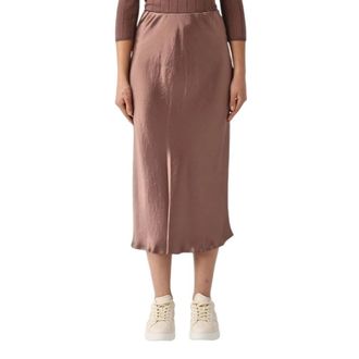 Max Mara Satin Midi Rock Gerade Linie Leicht ausgestellt - - Skirts - Damen - Lila - L