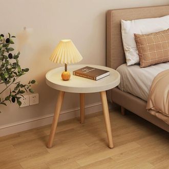 Generic Nachttisch, 50 x 50 x 50 cm, Kleiner Teetisch for das Schlafzimmer, Kleiner Beistelltisch for das Hauptschlafzimmer, Nachttisch(Blanc,50 * 50 * 50CM)