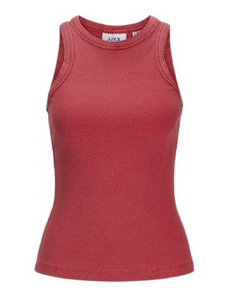Jack & Jones Jxforest STR SL Wash Rib Top JRS Sn, Racing Rouge, XS Femmes