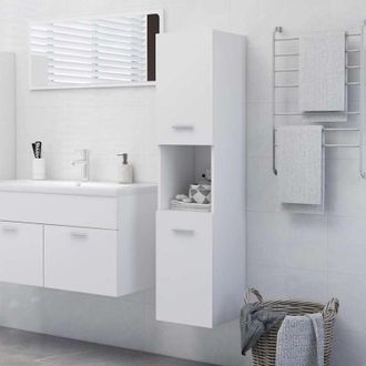 vidaXL Badezimmerschrank Wei&szlig; 30x30x130 cm Holzwerkstoff Vidaxl