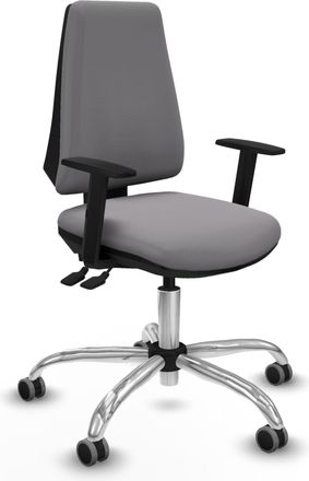 Piqueras y Crespo Elche ergonomischer Studiostuhl mit 1D-Armlehnen, ausgestattet mit Asincro und Schneidschaum, Rollen 65 mm, Parkett, Grau