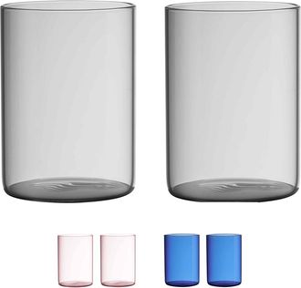 DESIGN LETTERS Lieblingsgläser Set 2 | Gläser Set Bunt 350ml | Wassergläser Perfekt as Gin, Cocktailgläse |Trinkgläser für Zuhause| Borosilikatglas |Saftgläse Tumble