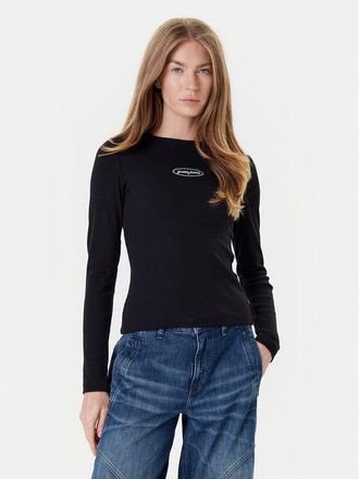 Guess Bluse W5YP38 KA0H1 Schwarz Slim Fit