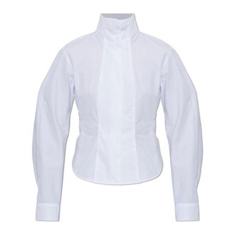 Jacquemus Chemise Tulipe en coton - Femme - Blouses et Chemises - Blanc - Taille: 34 FR