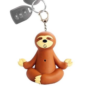 Generic Porte-cl&eacute;s paresseux LED - Pendentif animal mignon, porte-cl&eacute;s lumineux, charme paresseux m&eacute;ditant, accessoire de mode amusant &agrave; collectionner, petite