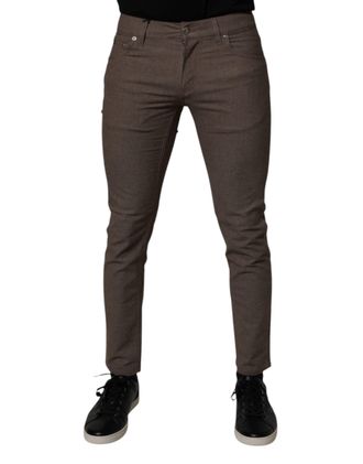 Dolce & Gabbana Mens Cotton Stretch Chinos Brown Elastane