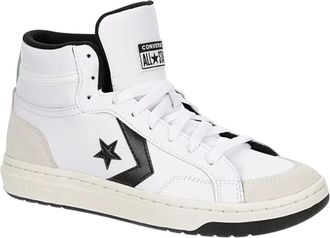 Converse Unisex Pro Blaze V2 Leder-Sneaker - Schnürverschluss, Mittelweiß/Schwarz/Egret, 9.5 Women/8 Men