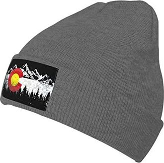 Generic Bonnet Tricoté Drapeau De LÉtat du Colorado Coupe-Vent Revers Beanie Chaud Watch Hat pour Course Femme