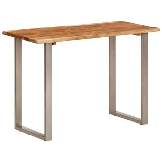 Generic Akazienholz Massiv Esstisch, Industrial Baumkante, Baumstamm, Esszimmertisch, K&uuml;chentisch, Speisetisch, Tisch Esszimmer, K&uuml;che (Schwarz 180x90x76cm) (