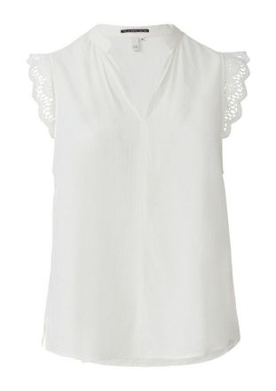 QS by s.Oliver Blusentop Bluse Blusentop mit Spitzendetail