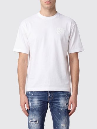 Dsquared2 T-shirt &agrave; col ras du cou en pur coton avec logo ton sur ton