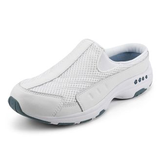 Easy Spirit Damen Traveltime Hausschuh, Weißes, hellblaues Leder, 38 EU X-Weit