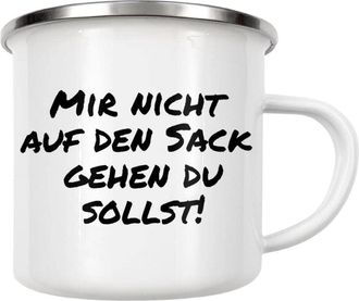 artboxONE Emaille Tasse Nicht auf den Sack gehen du sollst von Dimaz Art - Emaille Becher Typografie