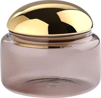 Giftcompany Voile Glasdose S grau/Gold 8,5cm