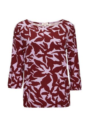 s.Oliver 3/4-Arm-Shirt T-Shirt Shirt mit All-over-Print aus Viskosestretch