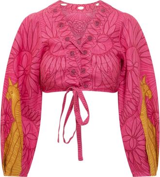 Farm Rio Farm Rio, Femme, Blouses et Chemises, Multicolore, Taille: 42 FR Usiacuri Eyelet Blouse
