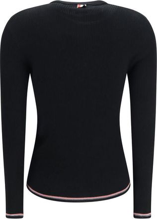 Thom Browne Ribbed Merino Wool Cardigan - Black