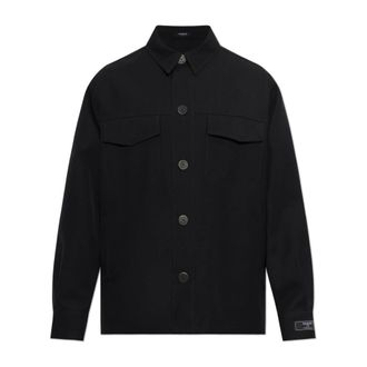 Balmain Homme, Vestes, Noir, Taille: XL Surchemise en serg&eacute; de laine