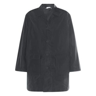 Thom Browne Logo-Print Einreiher-Mantel - - Coats - Damen - Grau - M