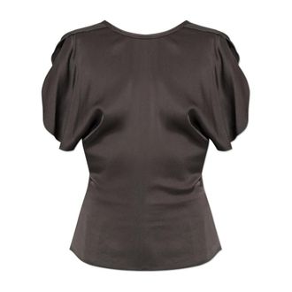 Victoria Beckham Draped Sleeve Top - - Blouses & Shirts - Damen - Grau - S