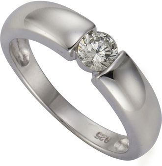 Zeeme Silber Ring Silber 925 mit Zirkonia wei&szlig;